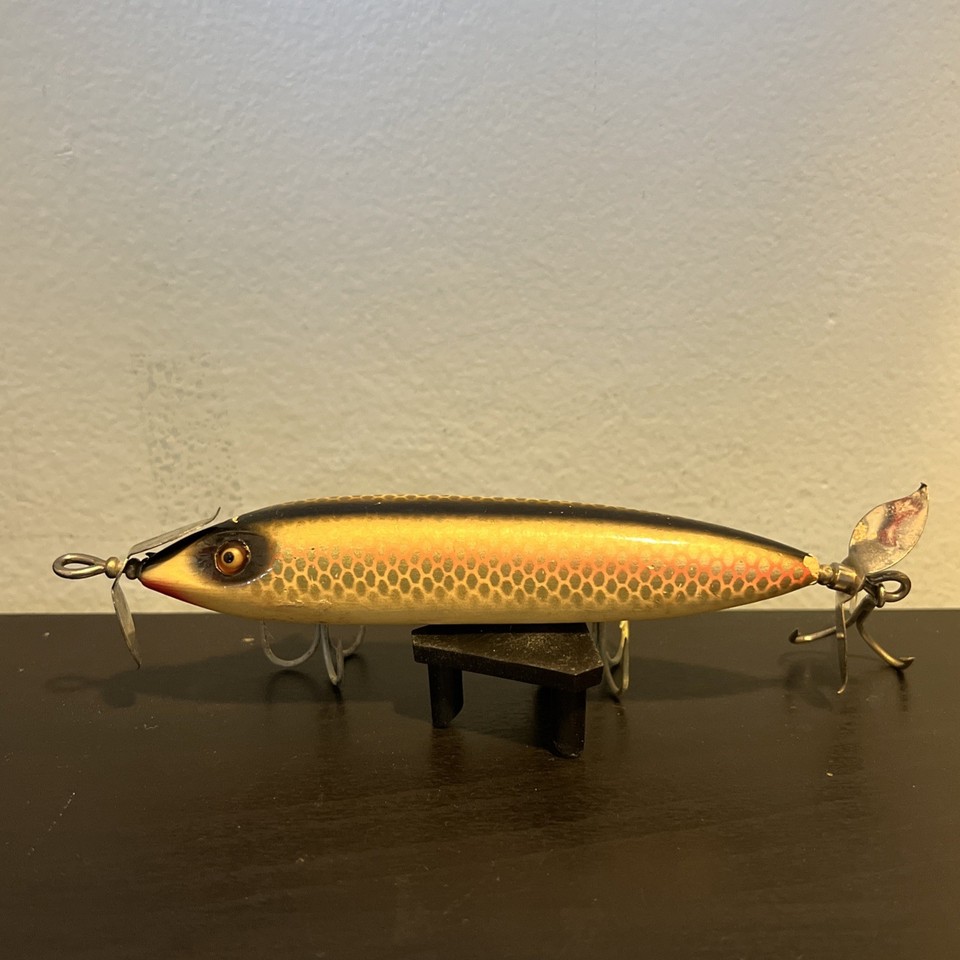 Heddon SOS 170 old wood fishing lure dace glass eyes | eBay