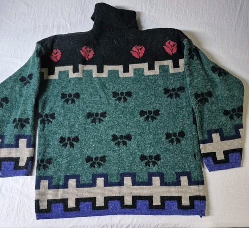 Vintage Kitty Hawk Sweater Womens Size Med Roses Bows Fences And ...