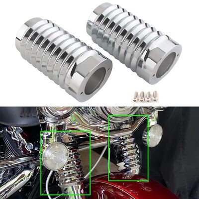2X Fork Boot Slider Cover Cow Bells For Harley Touring Road Electra ...