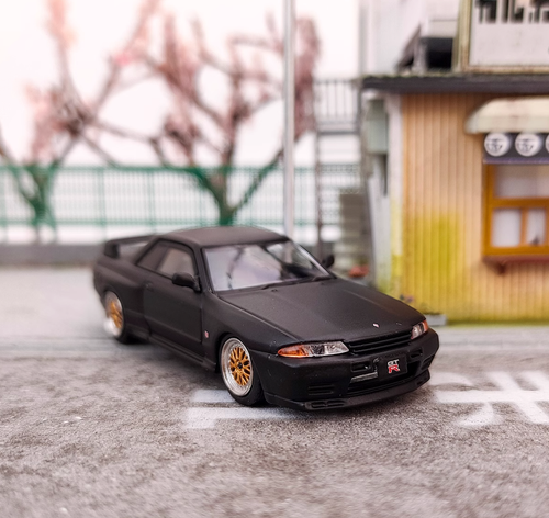 Inno 1:64 JDM Black Skyline GTR R32 Racing Sports Model Diecast Metal ...