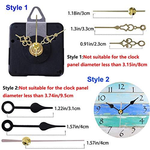 2 Pack Non Ticking Wall Miniature Clock Movements Mechanism with 5 ...