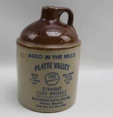 Vintage McCormick Aged in the Hills Platte Valley Corn Whisky Jug | eBay