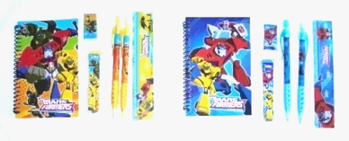 2 Hasbro Transformers Stationary Set-Pen Pencil Note Pad Ruler Eraser ...