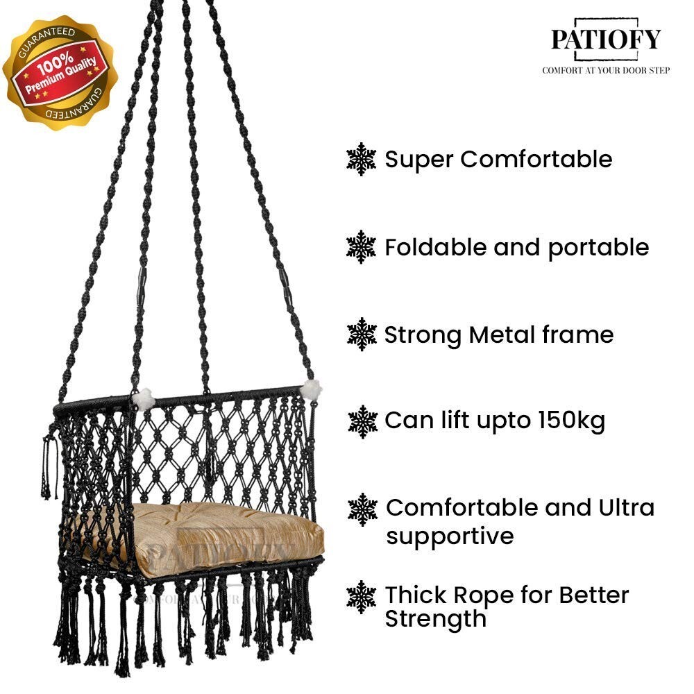 Portable Hanging Cotton Swing Relaxing Chair Jhula Cushion Decor ...