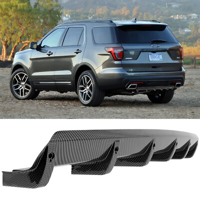 For Ford Explorer Carbon Fiber Rear Bumper Diffuser Lip Spoiler ...