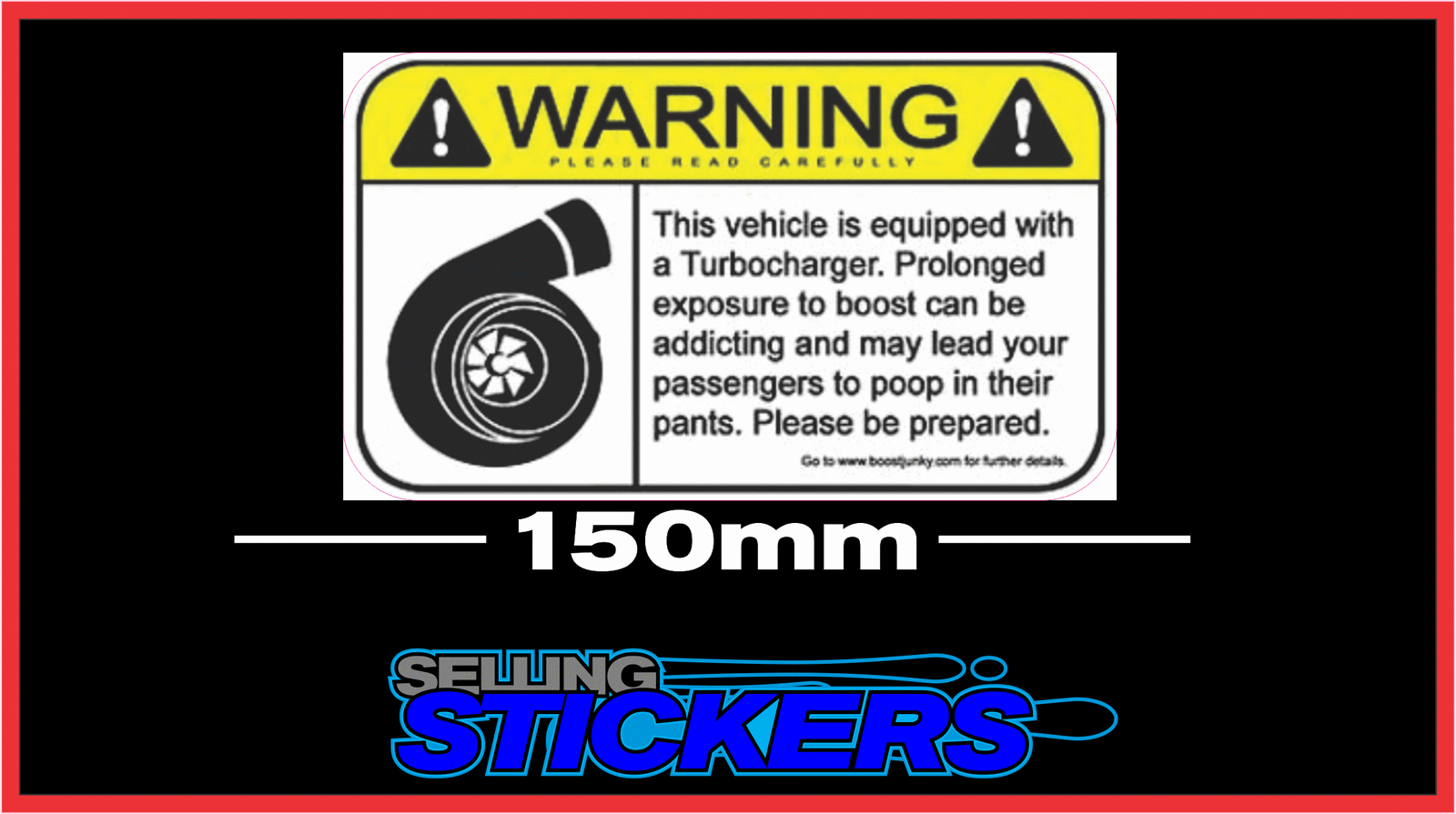 WARNING BOOST STICKER FOR TURBO OR SUPERCHARGED CAR OR JETSKI VINYL AUS ...