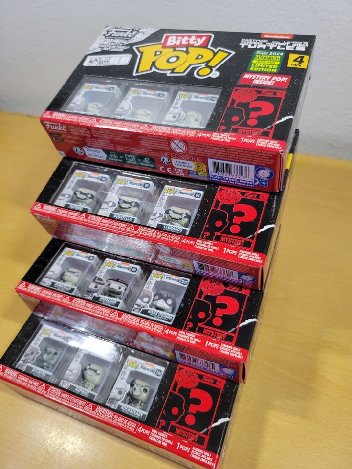 FUNKO BITTY POP TMNT 2024 SDCC EXCLUSIVE LE 4k Pcs SET OF 4 NINJA ...