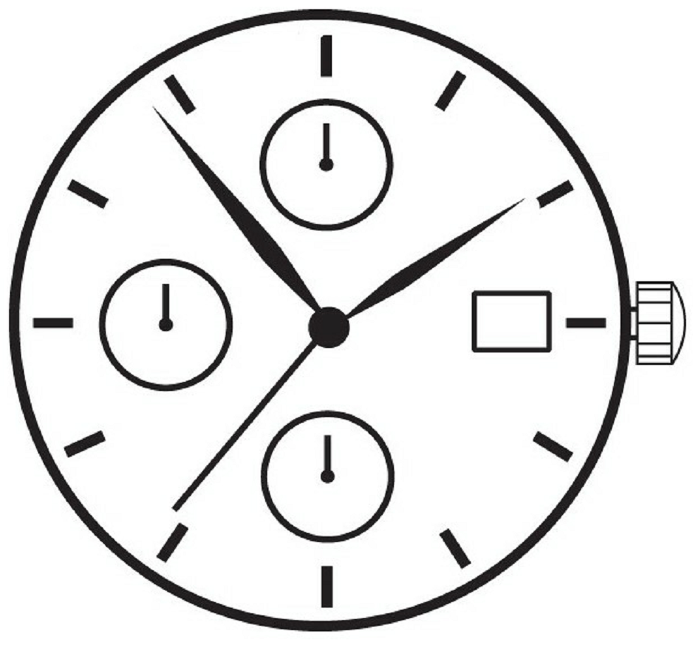 For Hattori Epson TMI YM92 YM92A Watch Quartz Movement 3 Hands 3 EYES ...