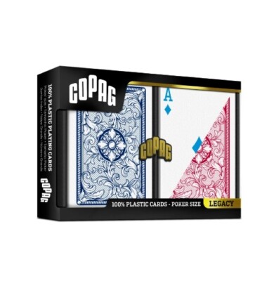COPAG LEGACY 4 COLOR PLASTIC PLAYING CARDS POKER SIZE REGULAR INDEX RED ...