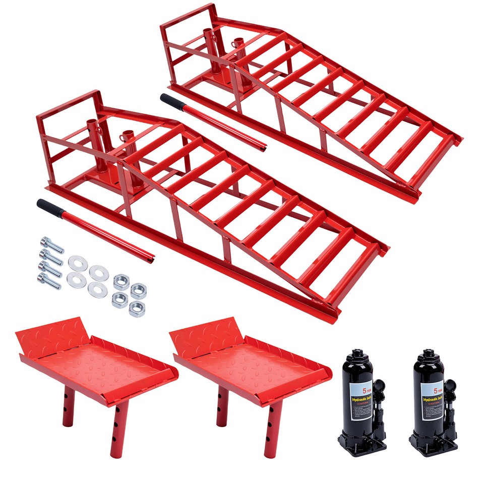 2PCS Auto Hydraulic Car Truck Service Ramp Lift Car Jack Lift Heavy ...