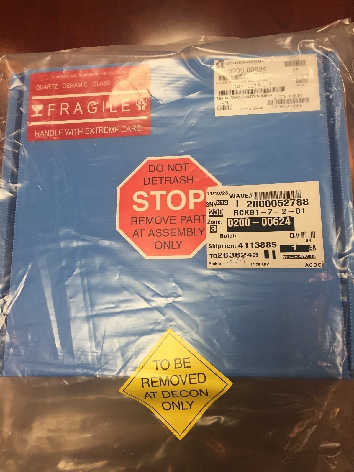 AMAT 0200-00624 RING PURGE WXZ+ NCSR 200MM | eBay