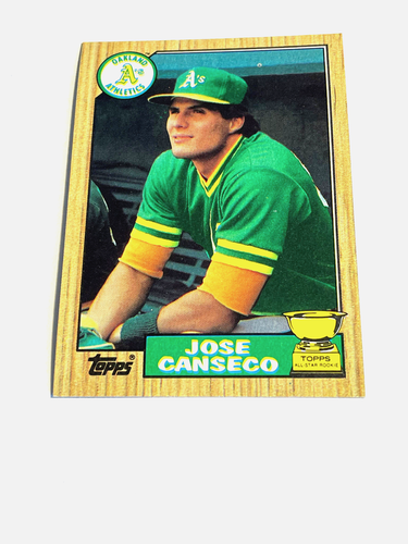 RARE 1987 JOSE CANSECO TOPPS MULTIPLE DOUBLE-OFF CENTER ERROR CARD ...