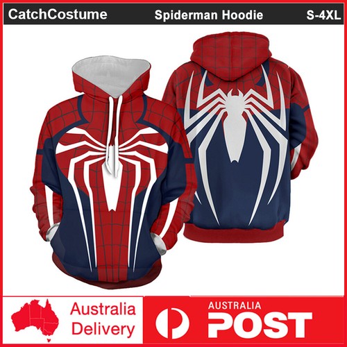 Spiderman Hoodie Jumper Superhero Cosplay Pullover Hooded 3D Print ...