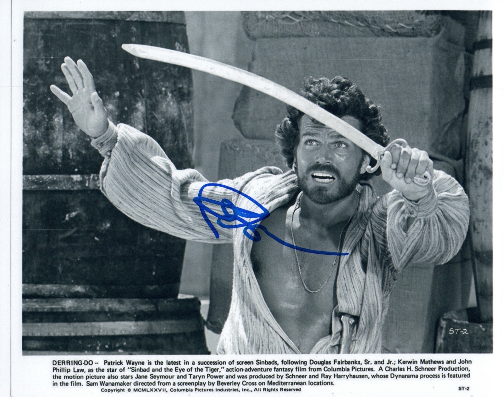 Patrick Wayne Signed Autographed 8x10 Photo Sinbad and the Eye of the ...