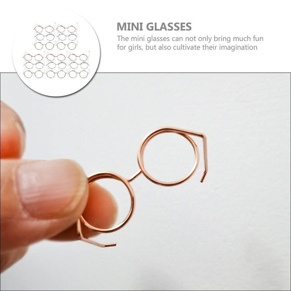 15 Pcs Mini Doll Sunglasses Frame Copper Wire Glasses For Doll Dress Up ...