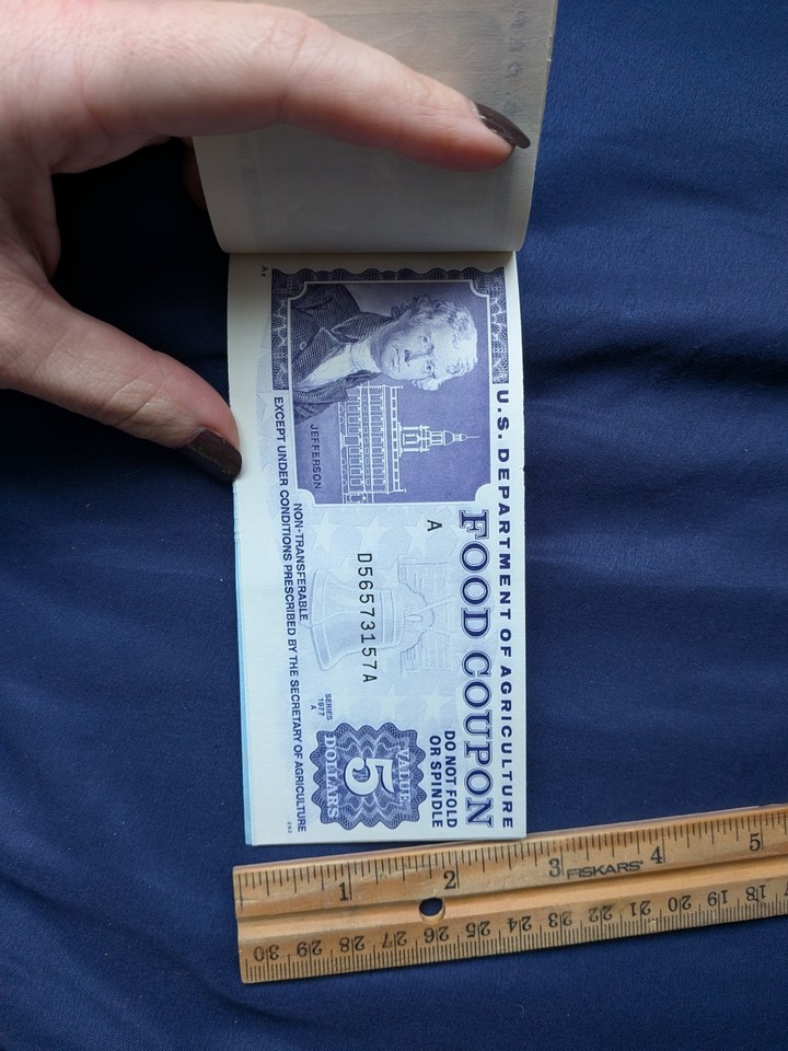 Incomplete $50 Food Stamp Coupon Book, Includes two $10s, three $5s ...