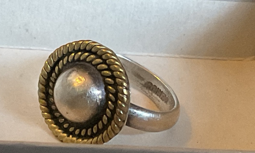 Vintage sterling silver 925 Mexico Laton domed 2 tone ring | eBay