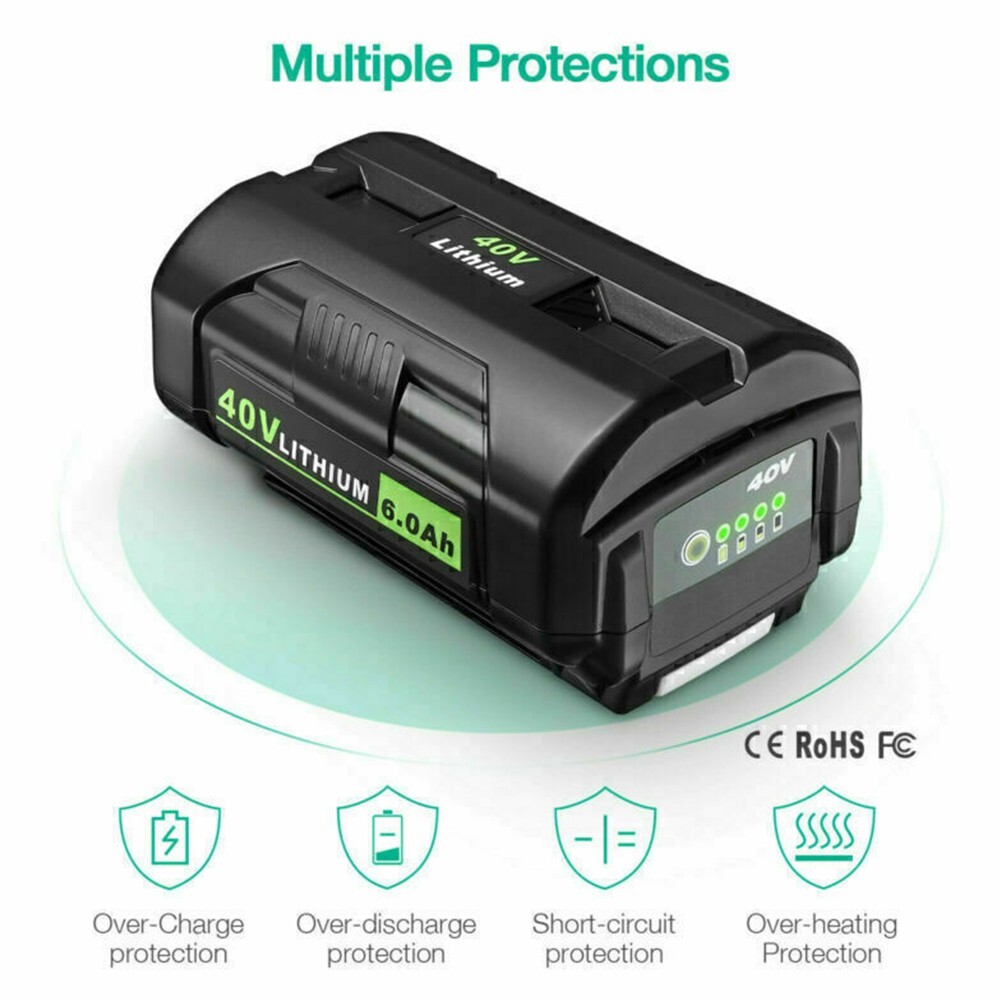 6 Ah Upgraded Li-ion Battery For Ryobi 40V OP4040 OP4015 OP40261 OP4026 ...