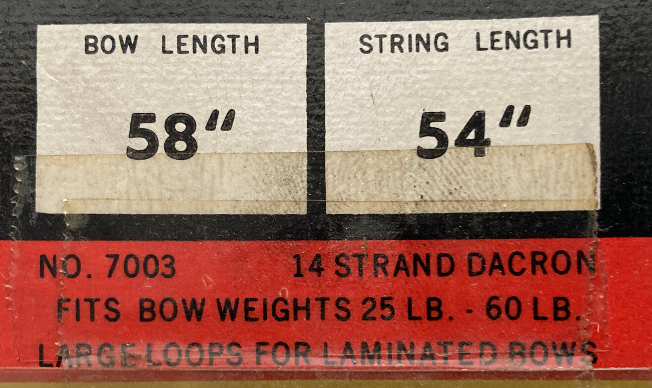Vintage Fleetwood Archery Custom 54” 25/60# Bow String Traditional ...