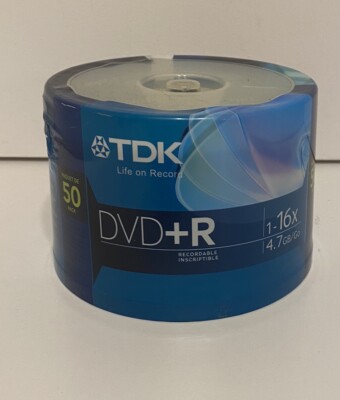 TDK DVD+R 50 Pack Blank 16x Speed 4.7 GB Discs | eBay