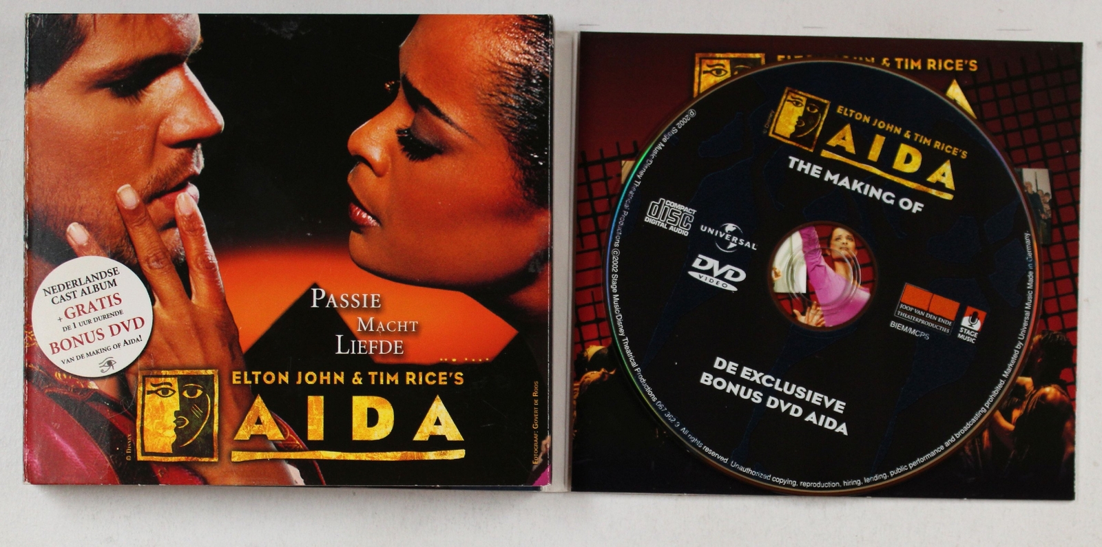 Aida (Nederlandse Cast Album) NL CD + Making Of AIDA DVD 2002 Digipak ...