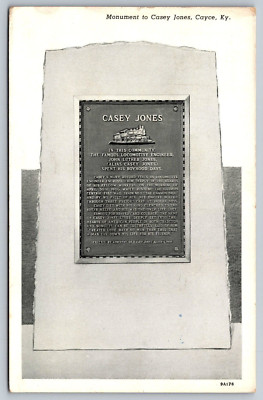 Postcard Casey Jones Monument Cayce Kentucky | eBay