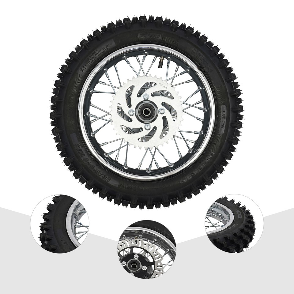 12" Rear Wheel Rim Tire Fit SSR Pit Bike Dirt Bike 50/70/90/110/125 ...