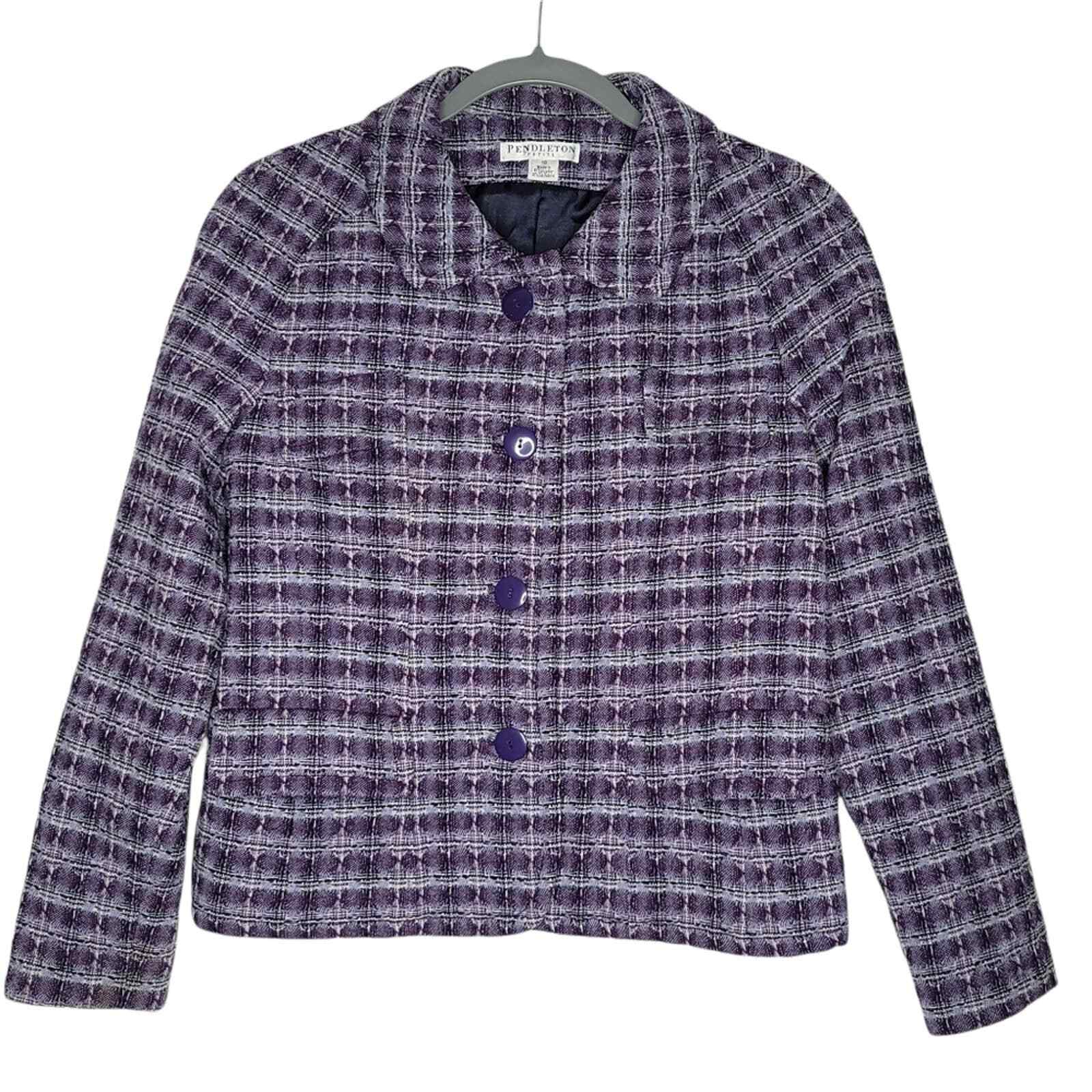 Pendleton Purple Tweed Jacket 100% Virgin Wool Made i… - Gem