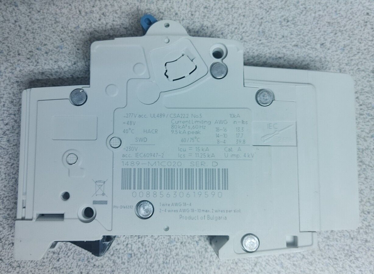 Allen-Bradley 1489-M1C020 Circuit Breaker 277VAC/48VDC 2A