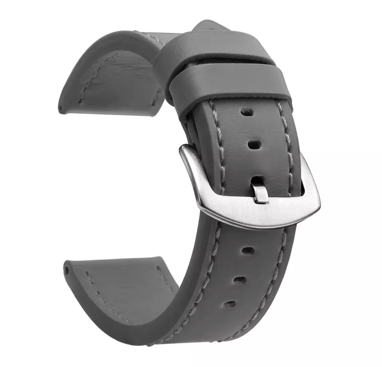 BLACK BUCKLE HIGH QUALITY LEATHER WATCH STRAP BAND BLACK BROWN TAN GREY ...