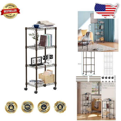 Modern 4-Shelf Storage Unit with Wheels - Easy Assembly & Maximum Load ...