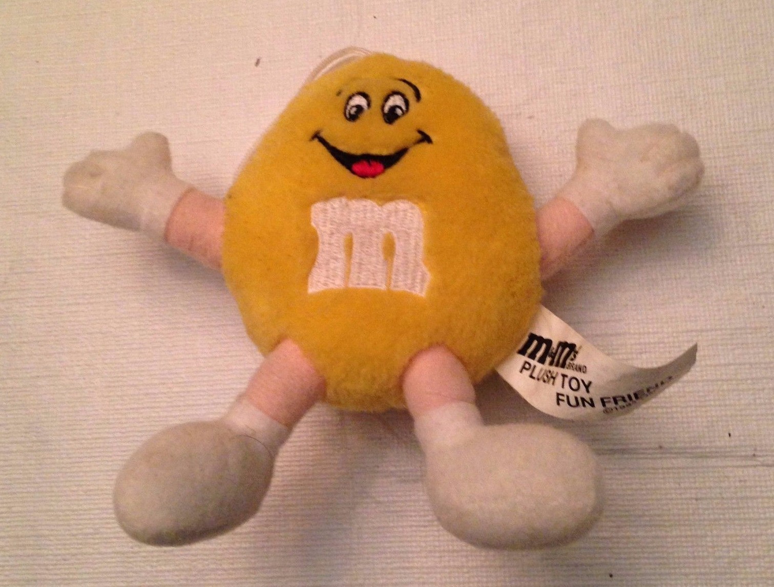Yellow M&M Plush Toy Fun Friend 1994 5" w/ loop to hang | eBay
