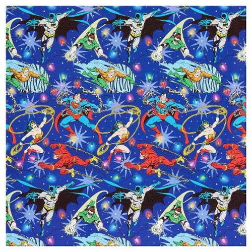 DC JUSTICE LEAGUE GIFT WRAP WRAPPING PAPER FLAT CHRISTMAS HOLIDAY 60 SQ ...
