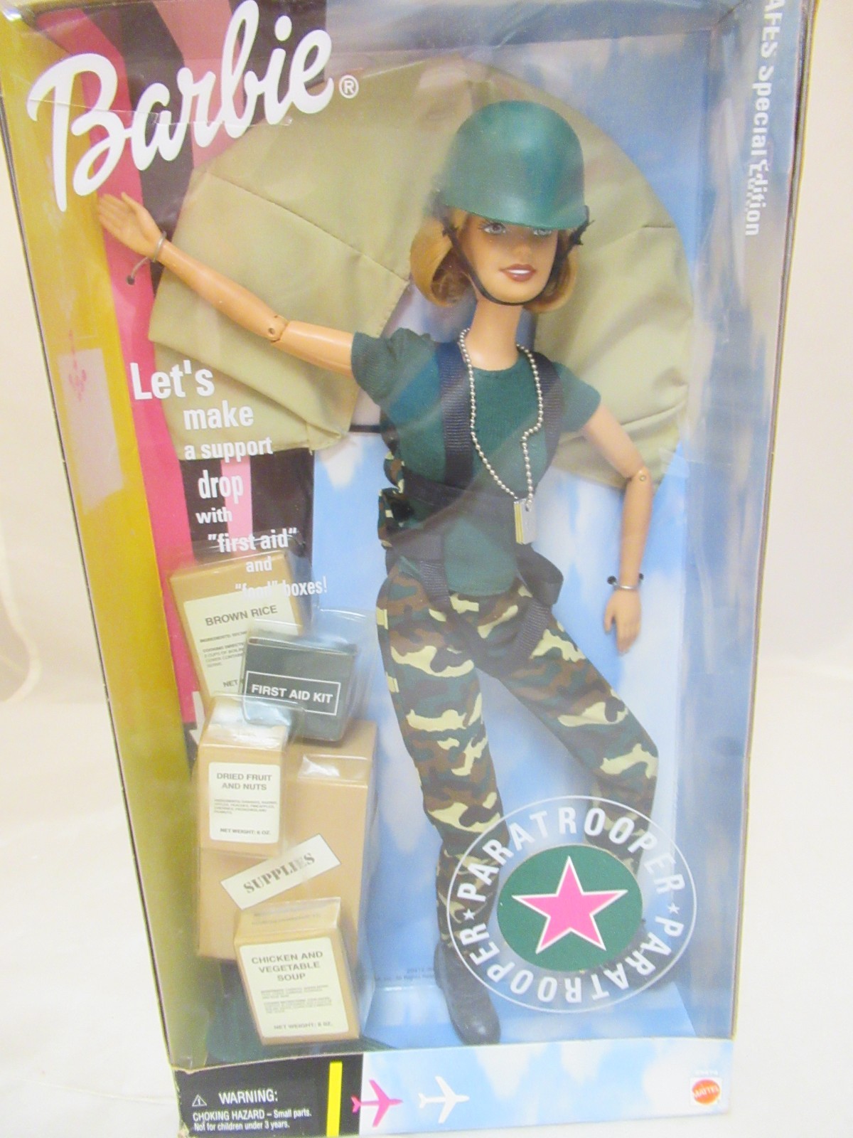2000 Special Edition PARATROOPER Barbie W/First Aid Kit & 