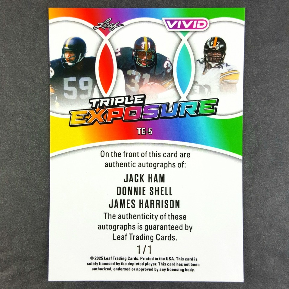 2025 Leaf Vivid Jack Ham Donnie Shell James Harrison Auto Laser Red ...