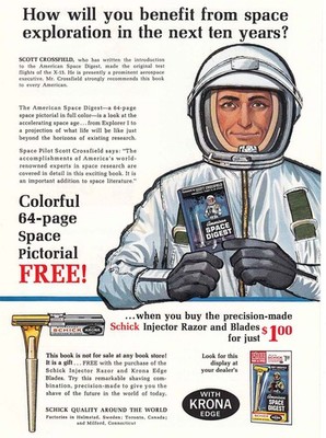 1963 Schick Razor: Astronaut, Space Exploration Vintage Print Ad | eBay
