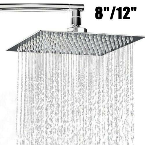 Large Square Shower Head Bath Shower Head Waterfall Chrome Rainfall ...