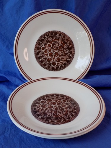 Corelle BATIK Pattern Brown Floral B&B Plate 6.75" Set of 3 Corning ...