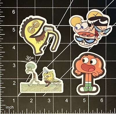 “SpongeBob, Dexter, Darwin, & Cheese” 4 Decal Stickers (Cartoon Network ...
