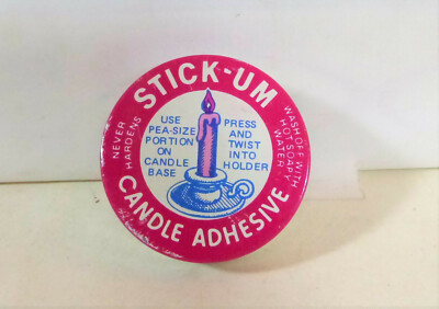 Vintage Stick-um Candle Adhesive Tin | eBay