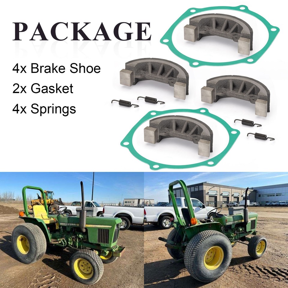 4x Brake Shoe Set w/ Springs Gasket For John Deere 750 770 790 Tractor ...