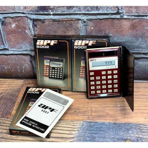 Set of 3 APF 6002 Slimline Card Credit Sized Solar Calculator Vintage ...