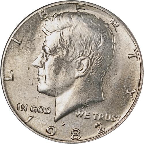 1982-P Kennedy Half Dollar - 'No F.G.' Gemmy Great Deals From The ...