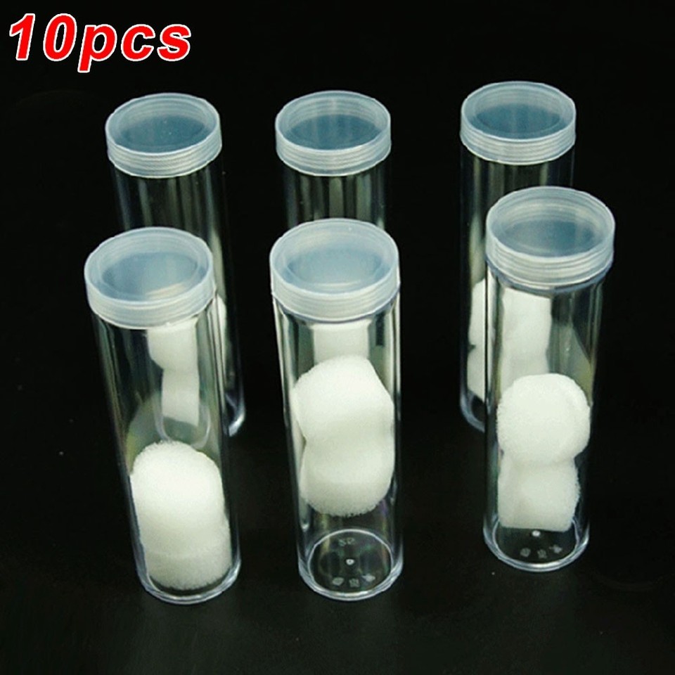 Clear Coin Tube 10Pcs Portable Holder Cases Shockproof Protection ...