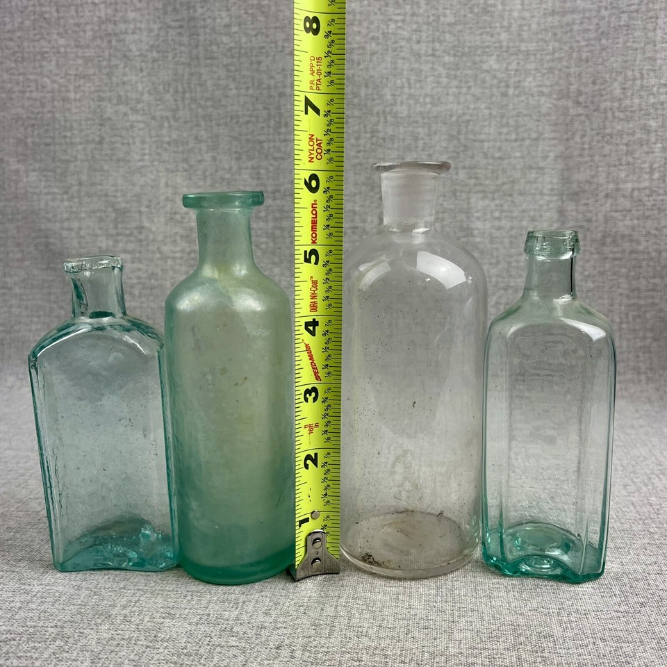 Pontiled Apothecary Bottles Open Pontil Medicinal Bottles - Lot of 4 | eBay