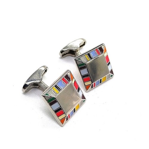 Paul Smith Vintage Square Striped Signed Cufflinks in Silver | eBay