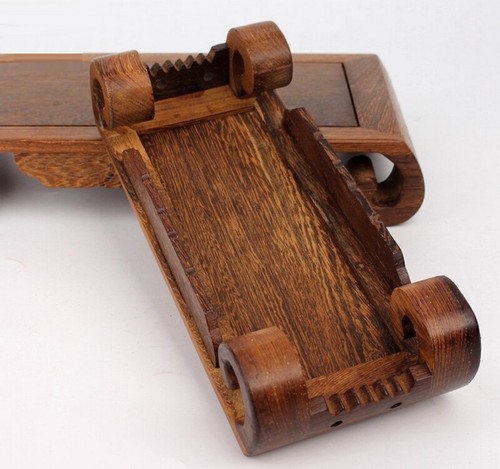 Bent Legged Wenge Wood Fishbowl Stand Rectangle Bonsai Flower Statue ...