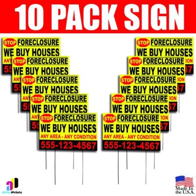 10X Stop! Foreclosure Yard Bandit Signs Your Phone Number Real Estate ...