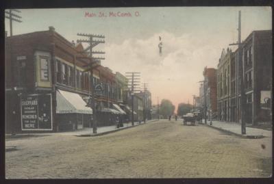 Postcard McCOMB Ohio/OH Early 1900's Main Street Business Storefronts ...