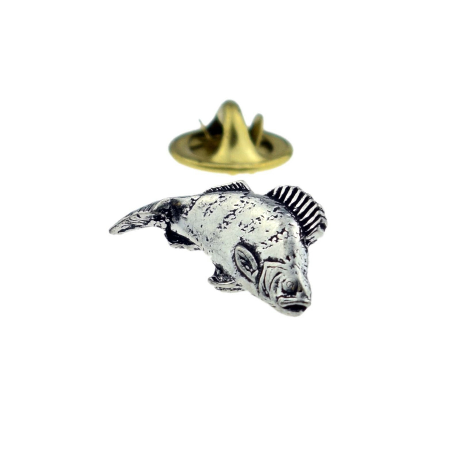 Small Perch fish fishing English Pewter Lapel Pin Badge XTSPBF04 | eBay UK